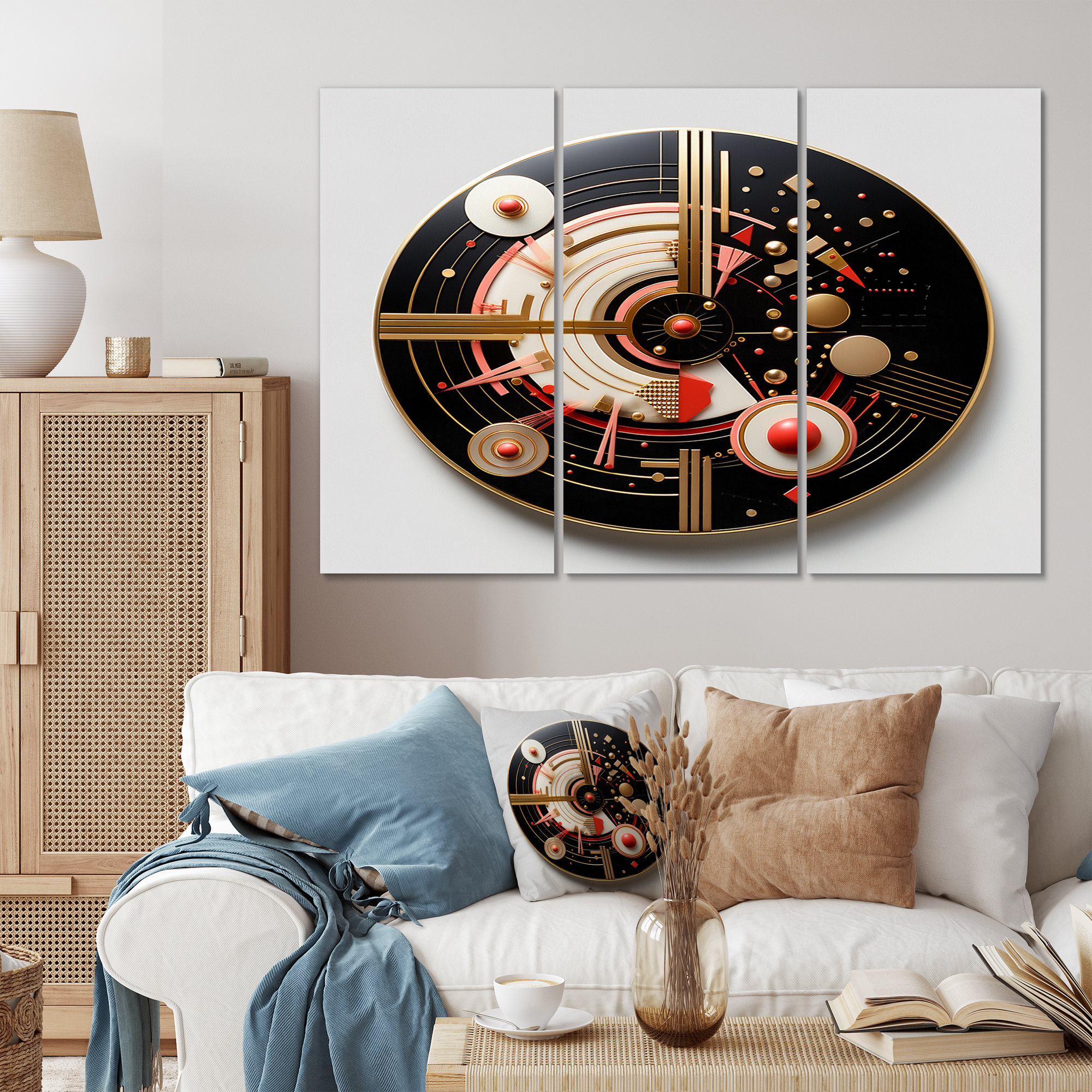 Latitude Run® Boho Chic Daydreams Geometric Circle Art - 3 Piece Wrapped Canvas Print | Wayfair